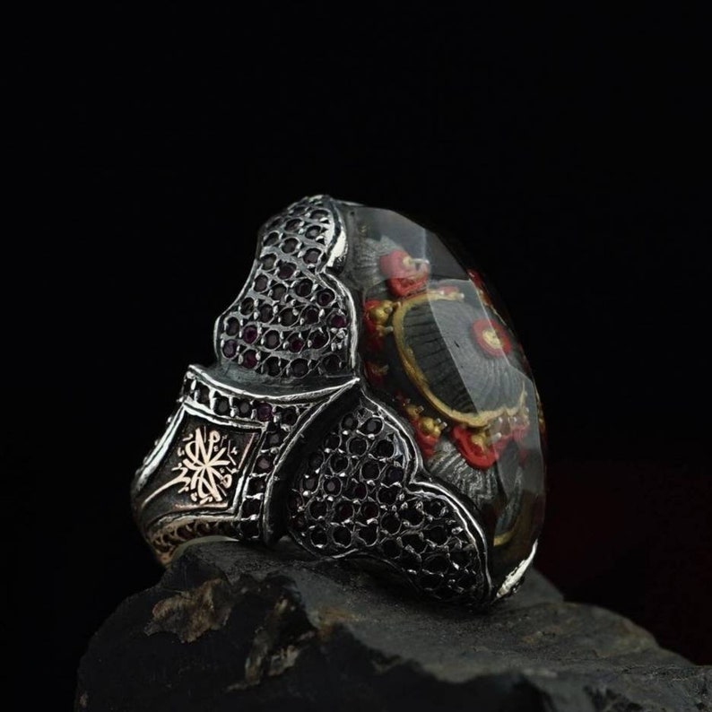 Handmade Carved Mosque Silver Men's Ring Islami Muslim - Etsy