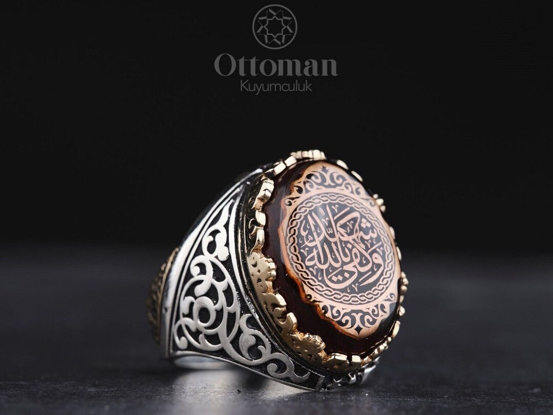 Arabian Red Oval Men's Ring-islamic Gentle Ring-adjustable Ring-islamic ...