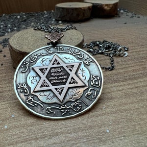 The Grand Pentacle of Solomon Silver Necklace Charm, Talisman Necklace ...