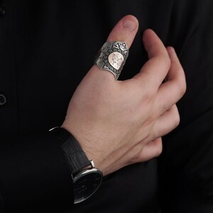 Thumb Silver Zihgir Ring,open Back Archer Ring,ottoman Sanjak Ring ...