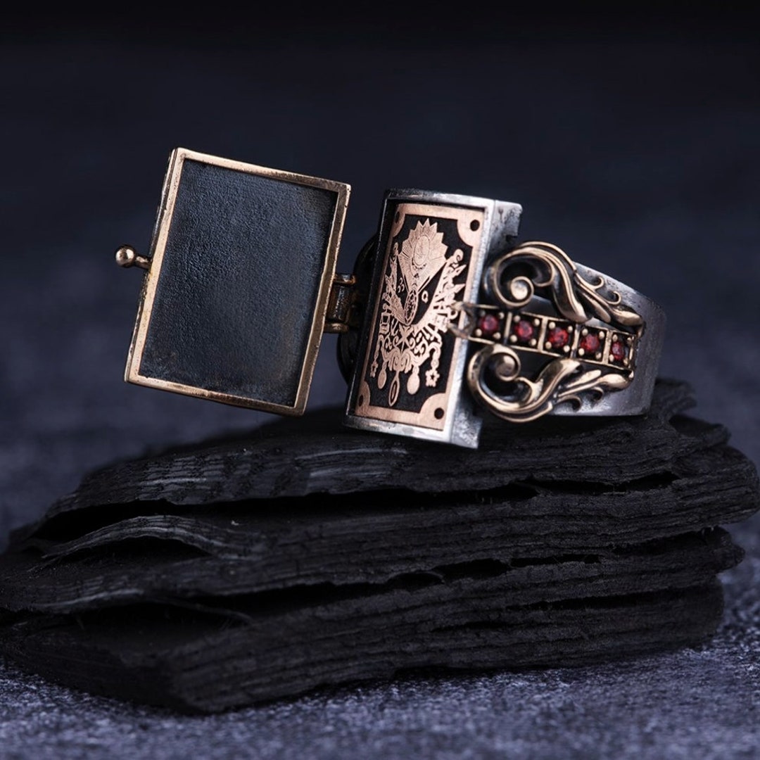 Turkish Seal of Ottoman Men's Ring - Adjustable Handmade Jewelry - Etsy