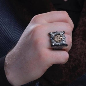 Silver Ring Male Double Sided Ring Written Name Ring - Etsy