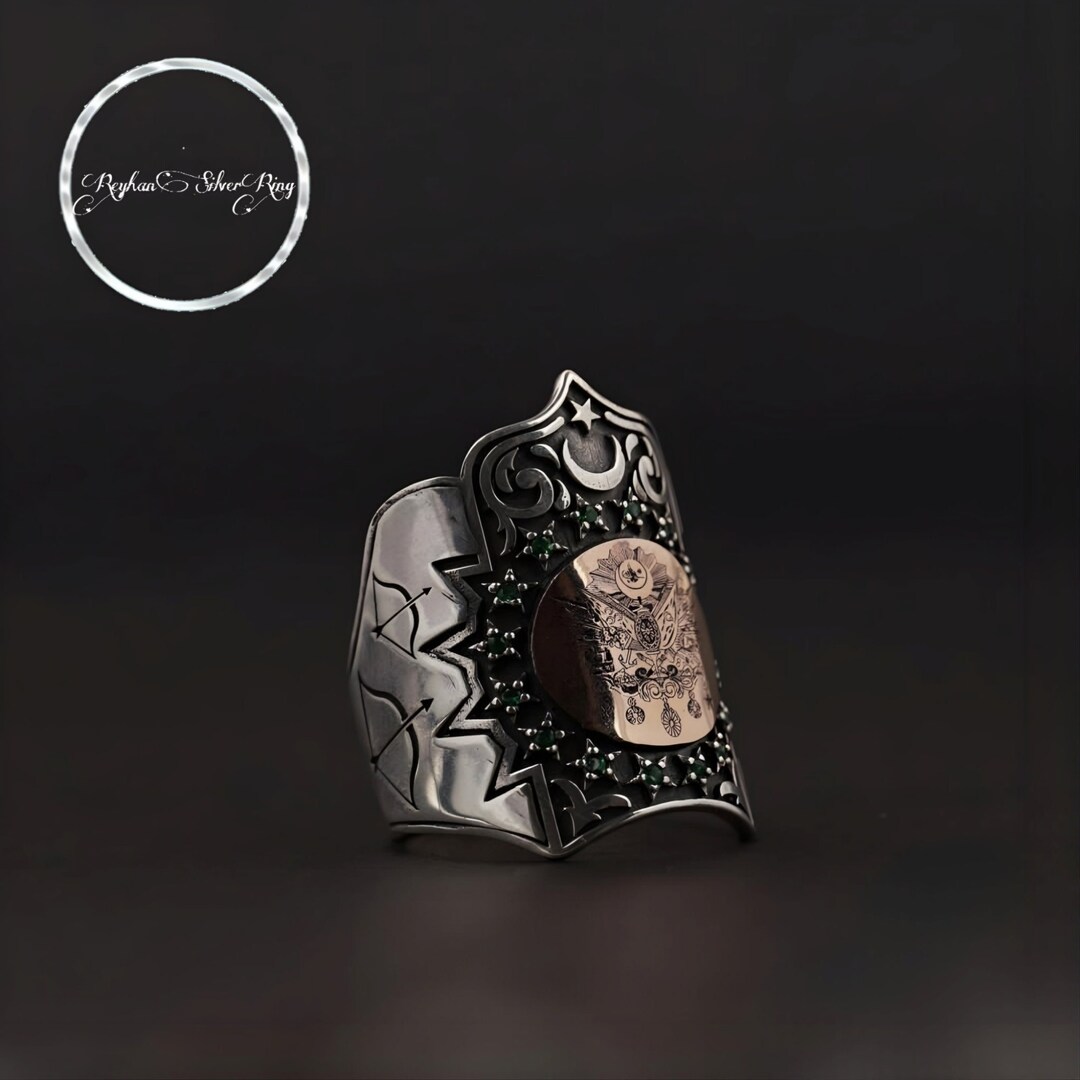Thumb Silver Zihgir Ring,open Back Archer Ring,ottoman Sanjak Ring ...