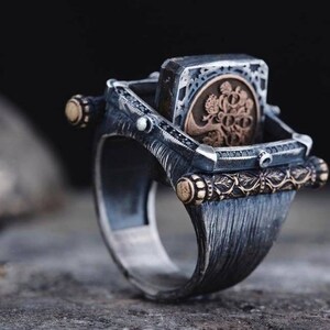 Silver Ring Male Double Sided Ring Written Name Ring - Etsy