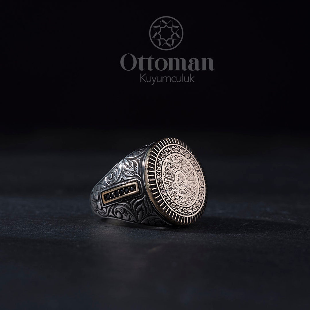 Arabic Embroidered Oval Silver Ring Inshirah Sure Handmade - Etsy