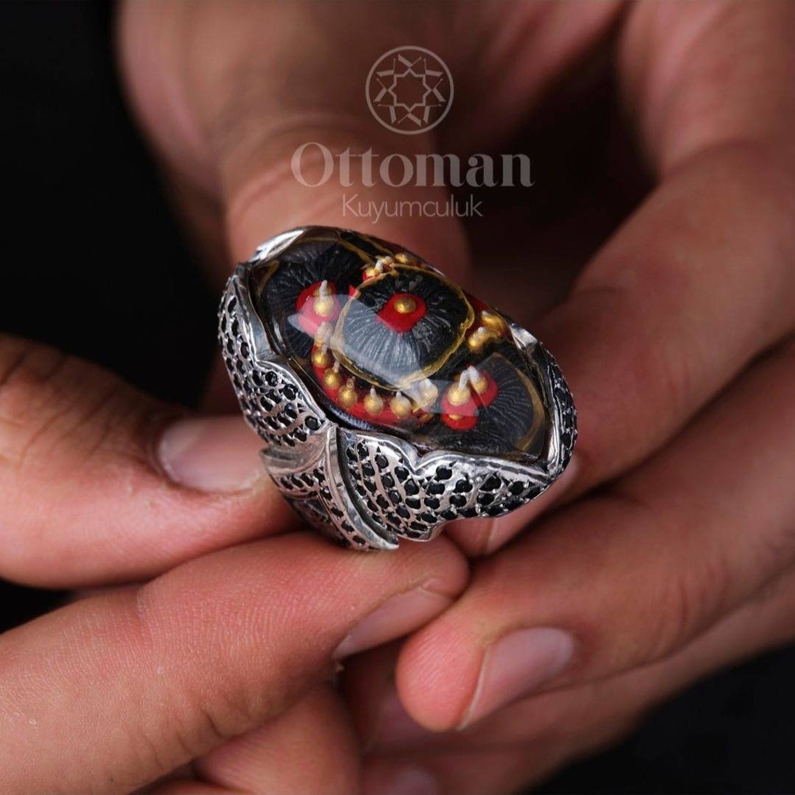 Handmade Carved Mosque Silver Men's Ring Islami Muslim - Etsy