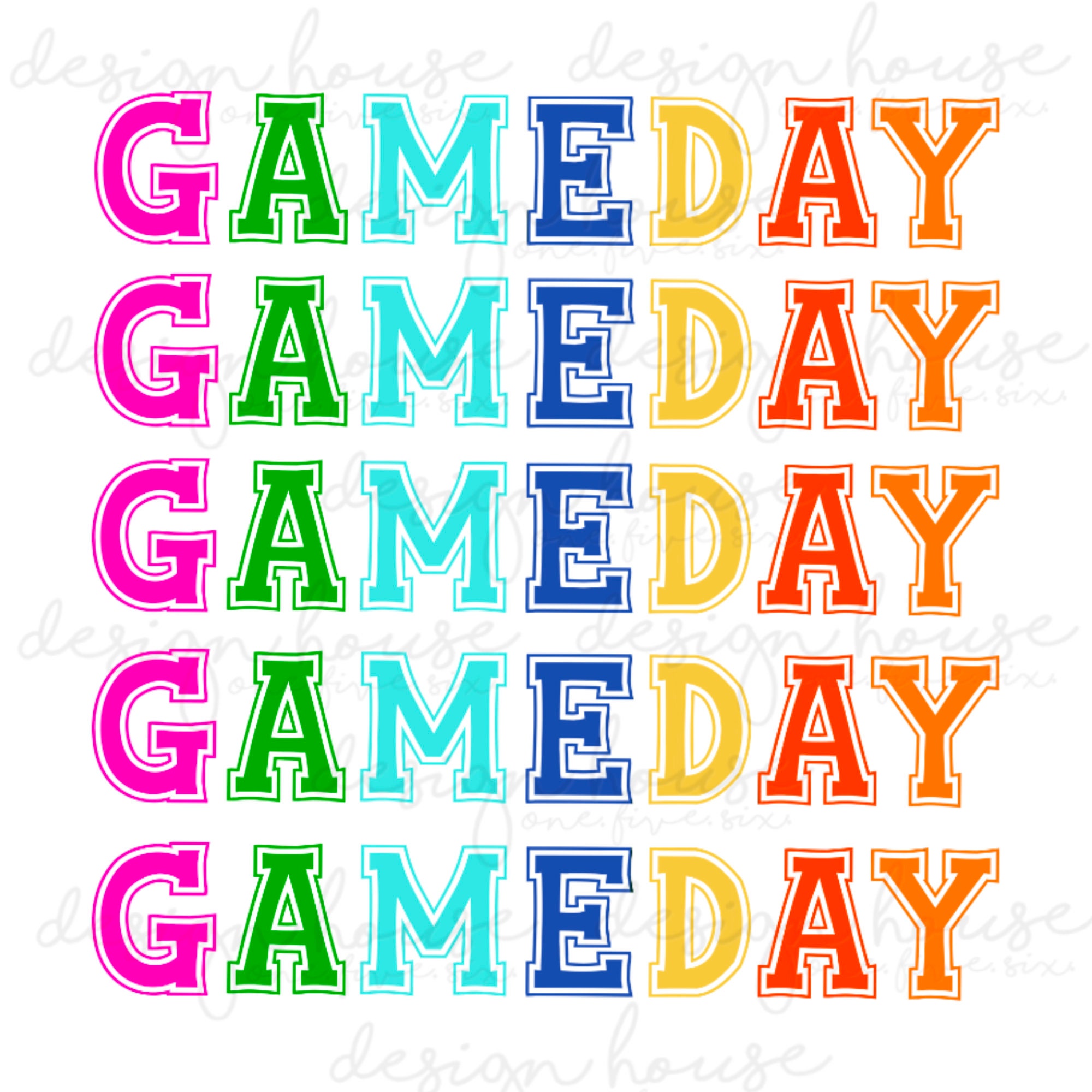 Colorful Gameday, PNG Digital Download, Football Sublimation, Baseball ...
