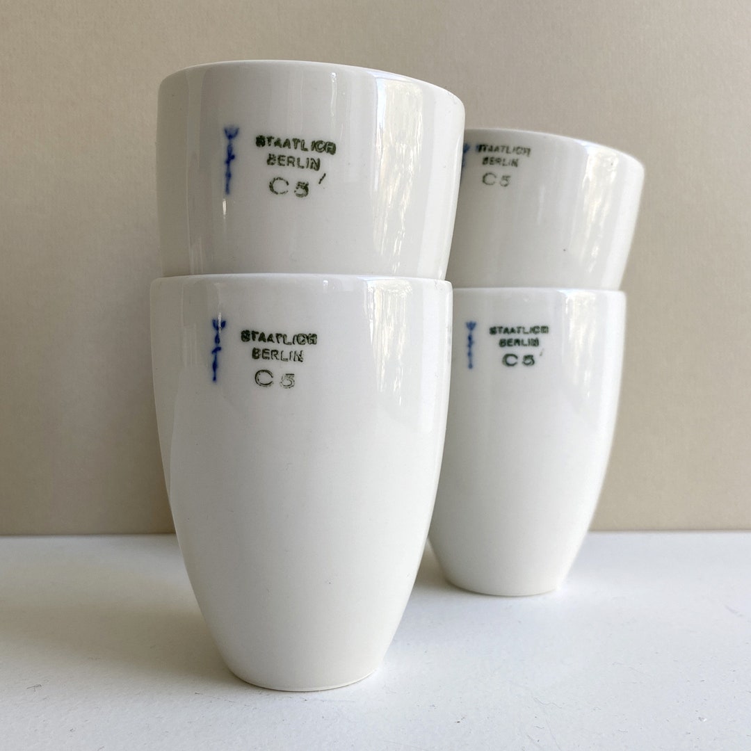 4 Espresso Cups | Vintage Porcelain Crucible C5 and C4 | Staatlich ...
