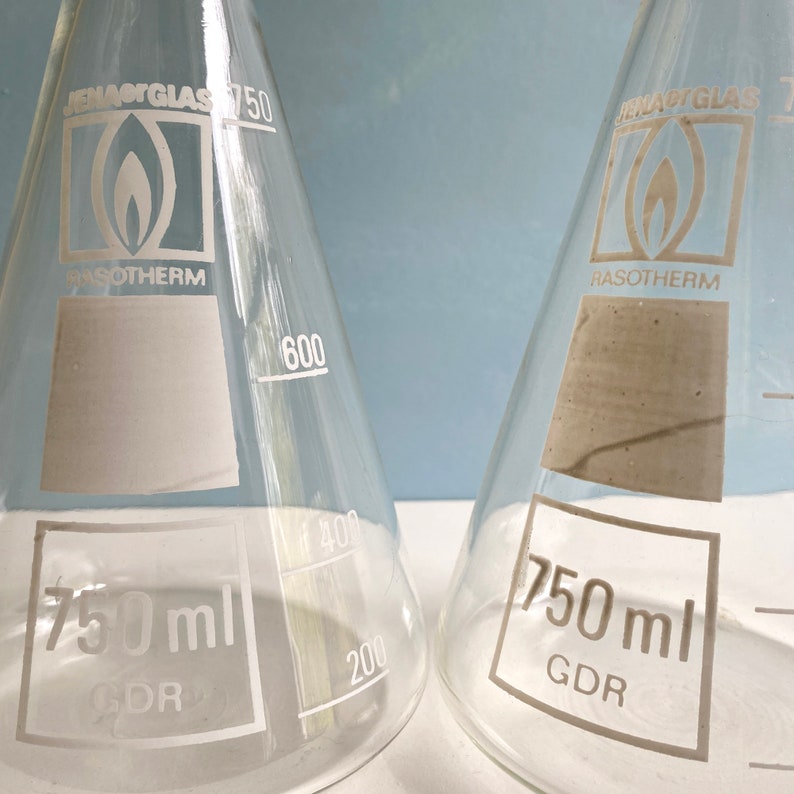 Vintage Large Erlenmeyer 750ml New Old Stock Jena Glass Only 2 ...