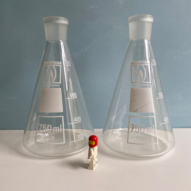 Vintage Large Erlenmeyer 750ml New Old Stock Jena Glass Only 2 ...