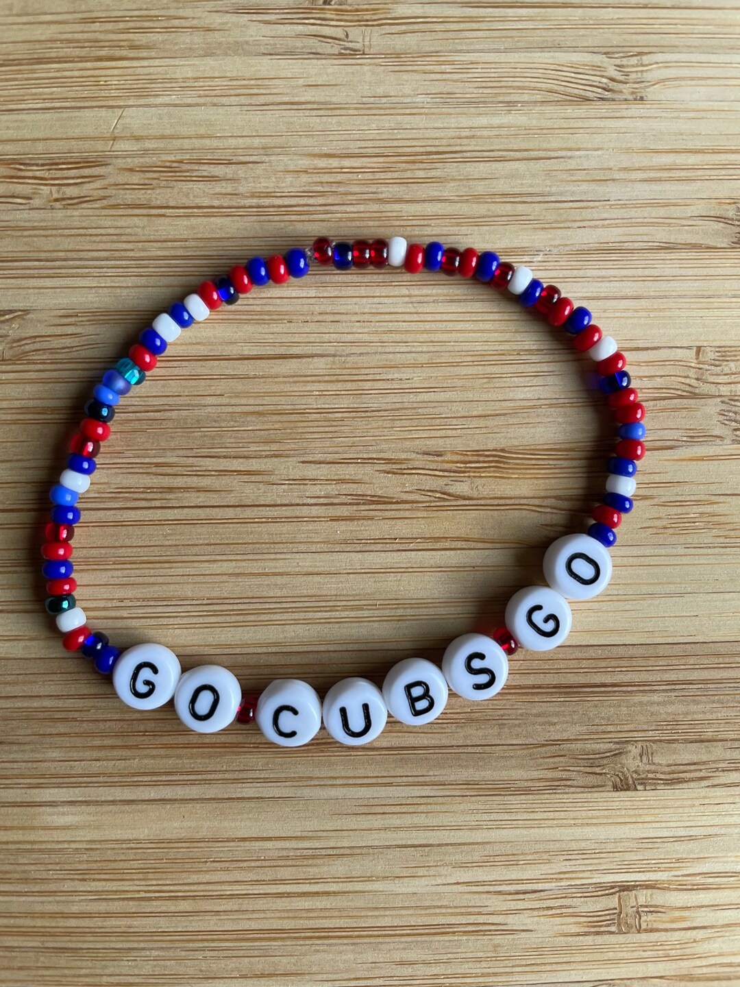Go Cubs Go Seed Bead Bracelet - MLB Baseball Fan Jewelry - Etsy