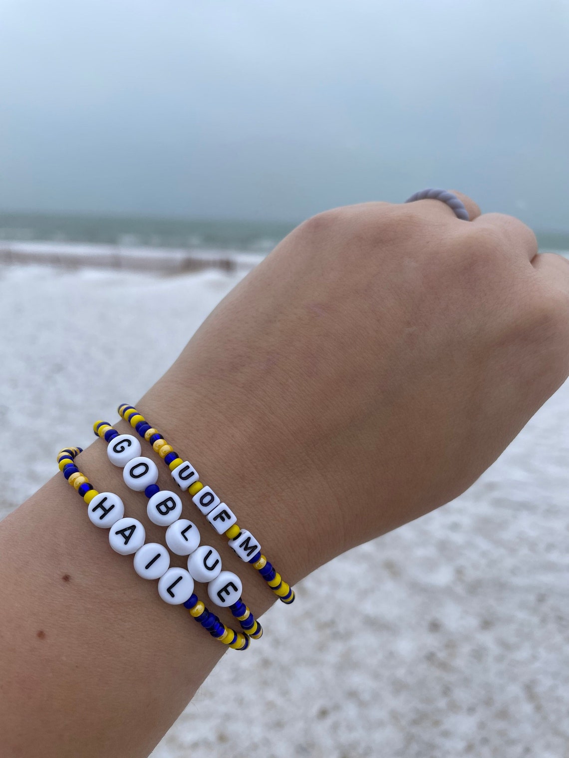University of Michigan - Go Blue - Uofm - Seed Bead Bracelets - Etsy