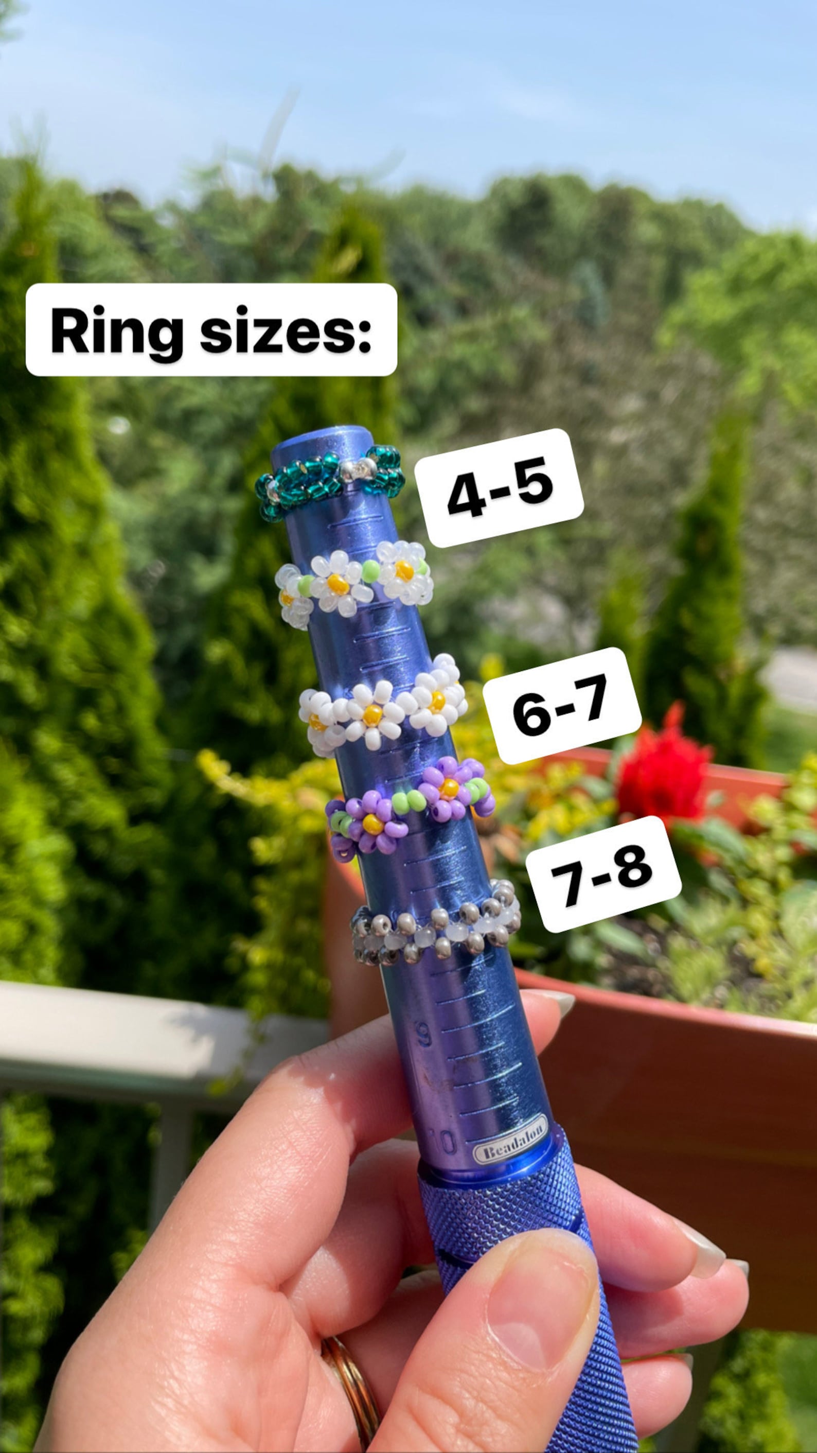 Hand Beaded Seed Bead Rings - Trendy - Unique - Stretchy - Flower ...