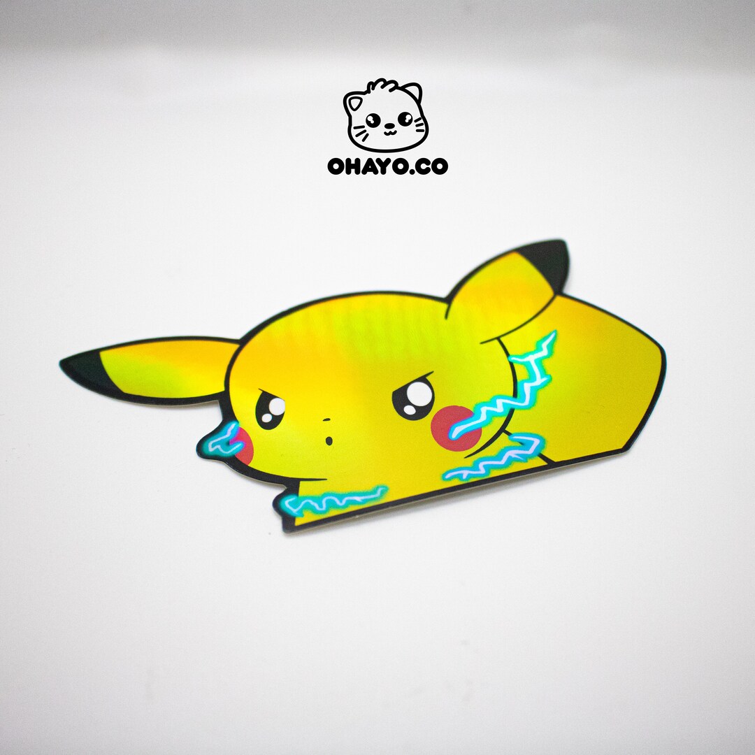 Pikachu Peeker / Bumper Window Holographic Decal Anime Sticker - Etsy