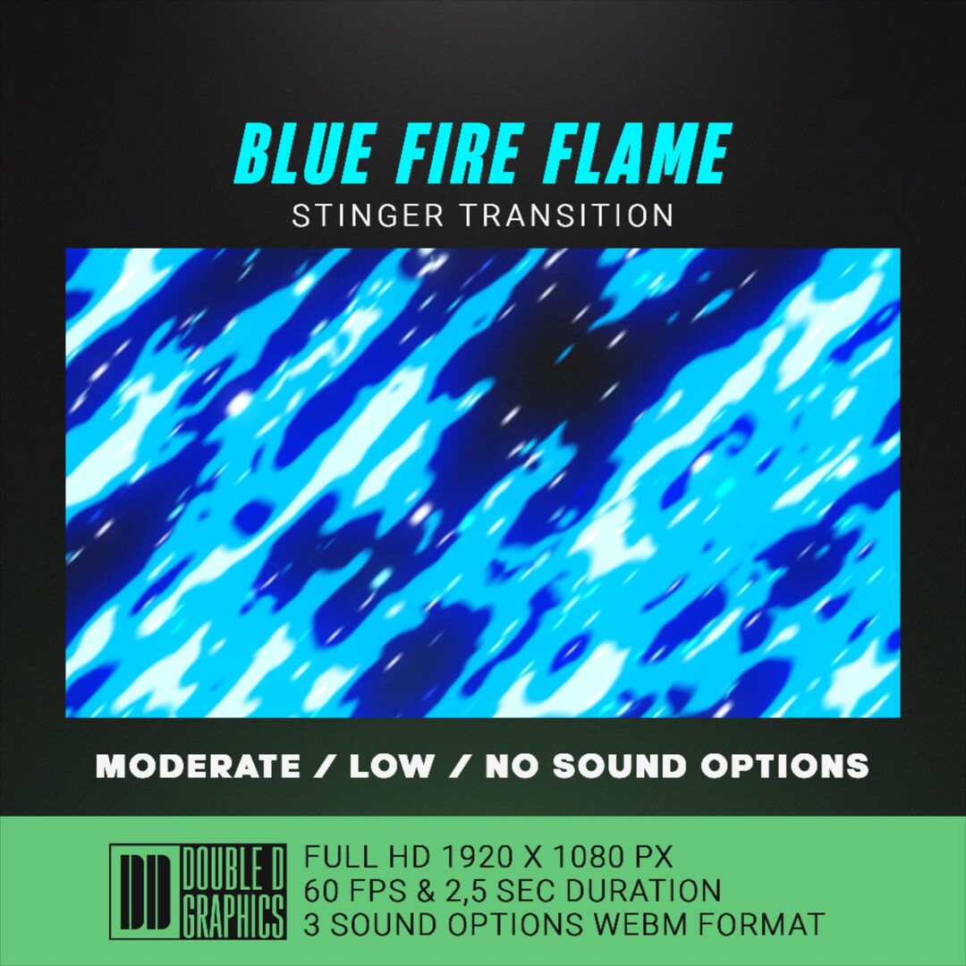 Blue Fire Flame Stream Stinger Transition, Animated Scenes, OBS or ...