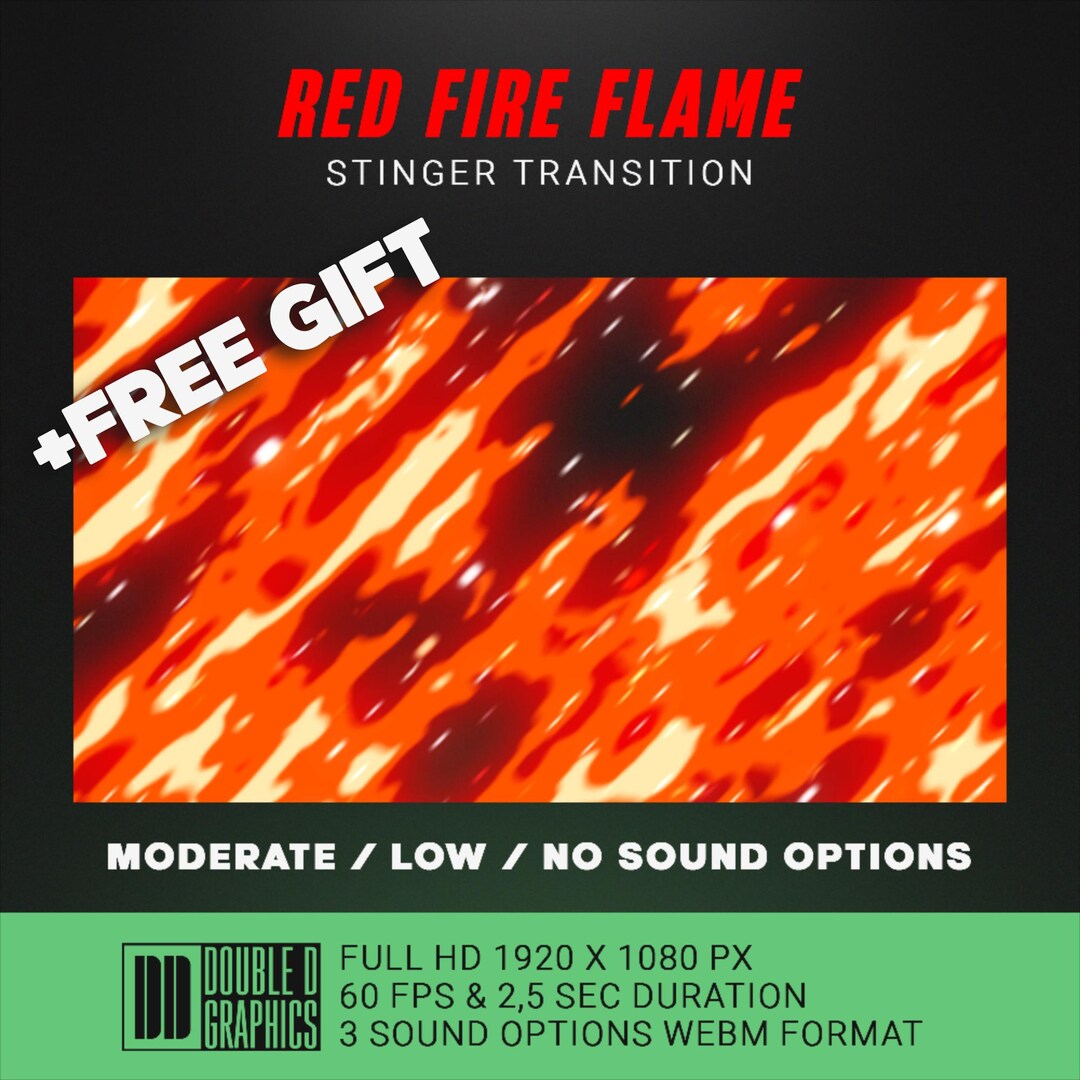 FREE GIFT Red Fire Flame Stream Stinger Transition Animated Scenes OBS ...