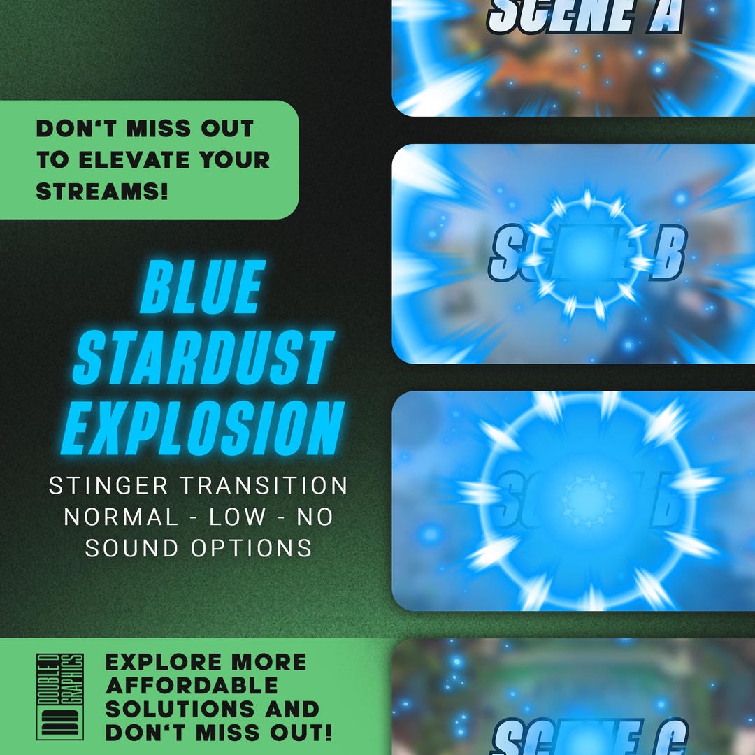 Stream Stinger Transition - Blue Stardust Explosion, Animated Scenes ...