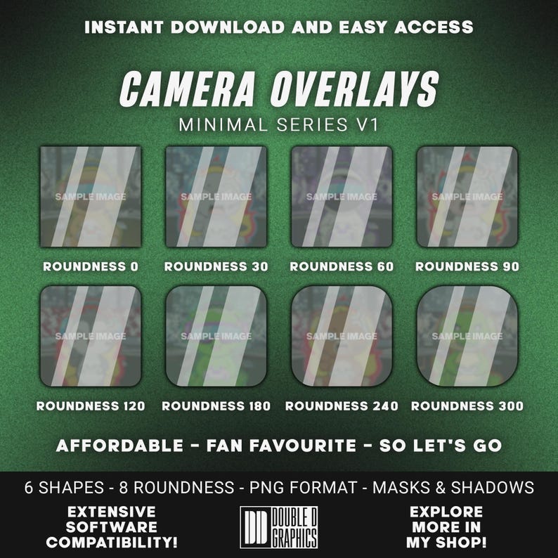 Minimalist Stream Camera Overlay, Borders & Shadows (PNG Digital ...