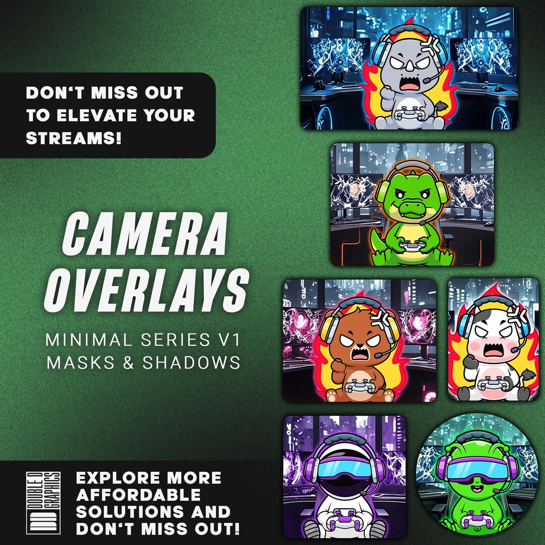 Camera Overlays Minimal Series V1, Camera Borders and Shadows, Stream ...
