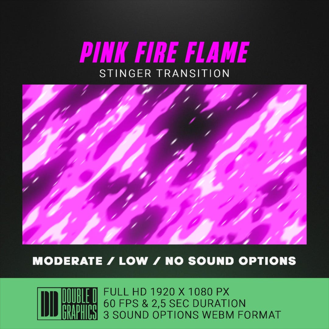 Pink Fire Flame Stream Stinger Transition, Animated Scenes, OBS or ...