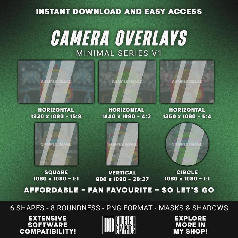 Minimalist Stream Camera Overlay, Borders & Shadows (PNG Digital ...