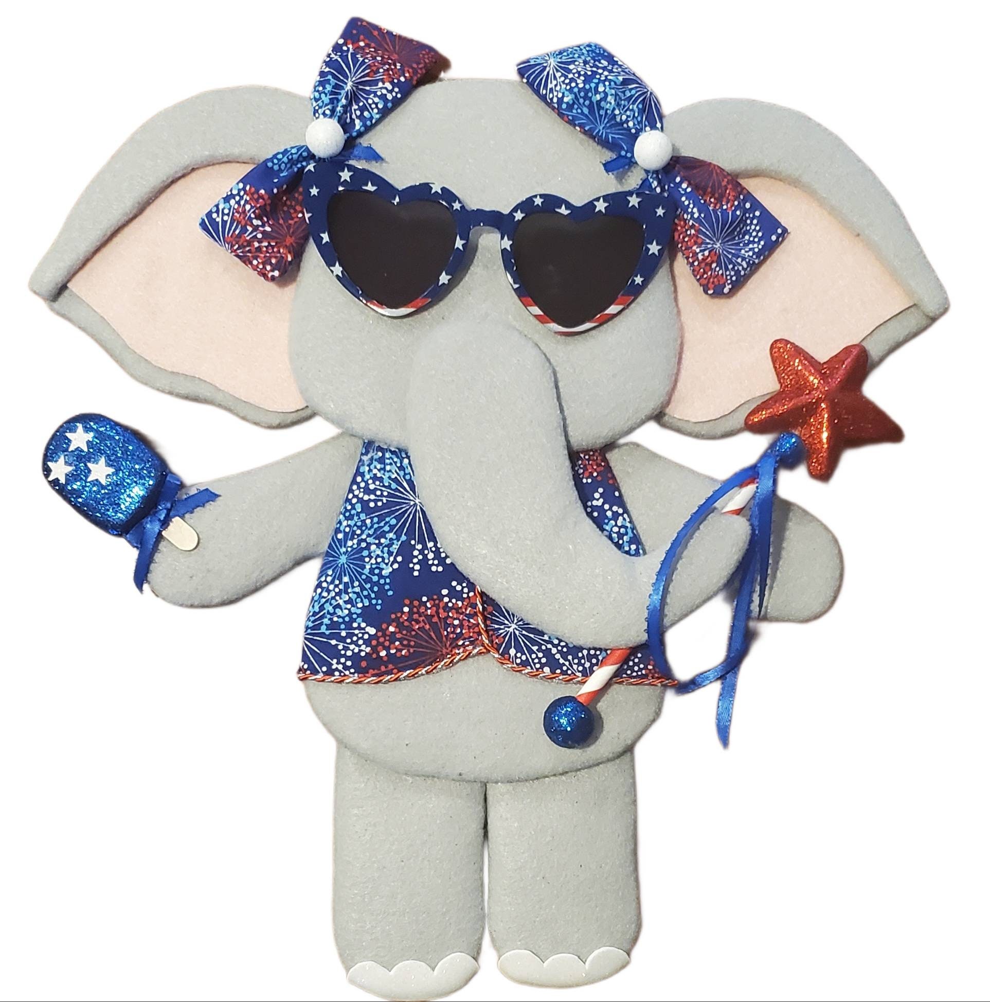 Patriotic Elephant Wreathattachment,farmhouse, Country Decor, Summer ...