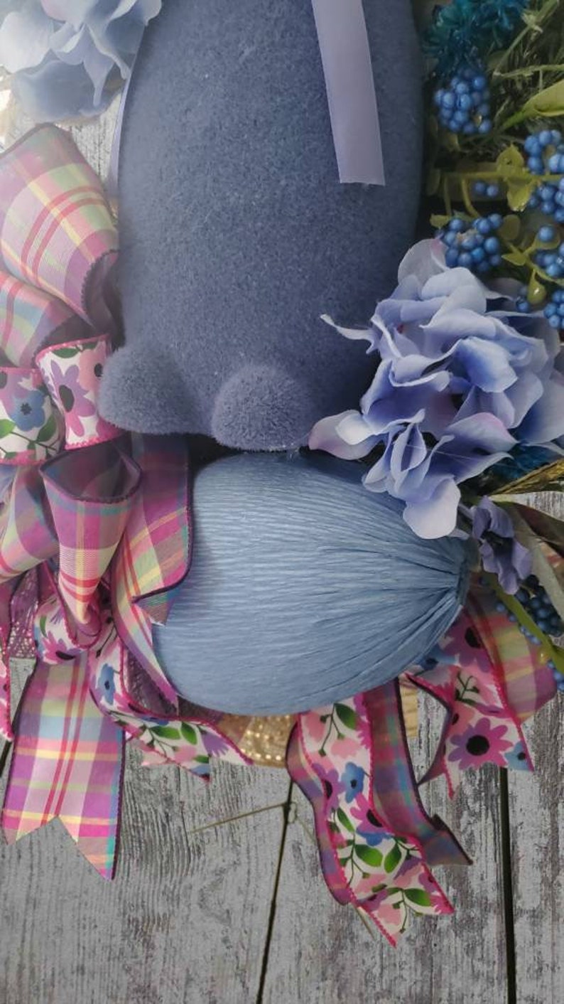 Flocked Bunny Swag, Easter Front Door Decor,, Easter Bunny Swag - Etsy