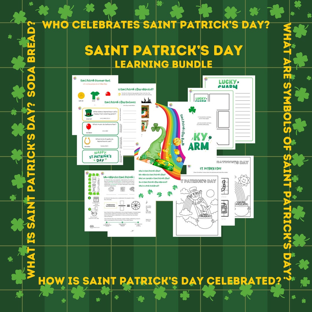 Saint Patrick's Day Learning Bundle, Homeschool Supplement, Holiday ...
