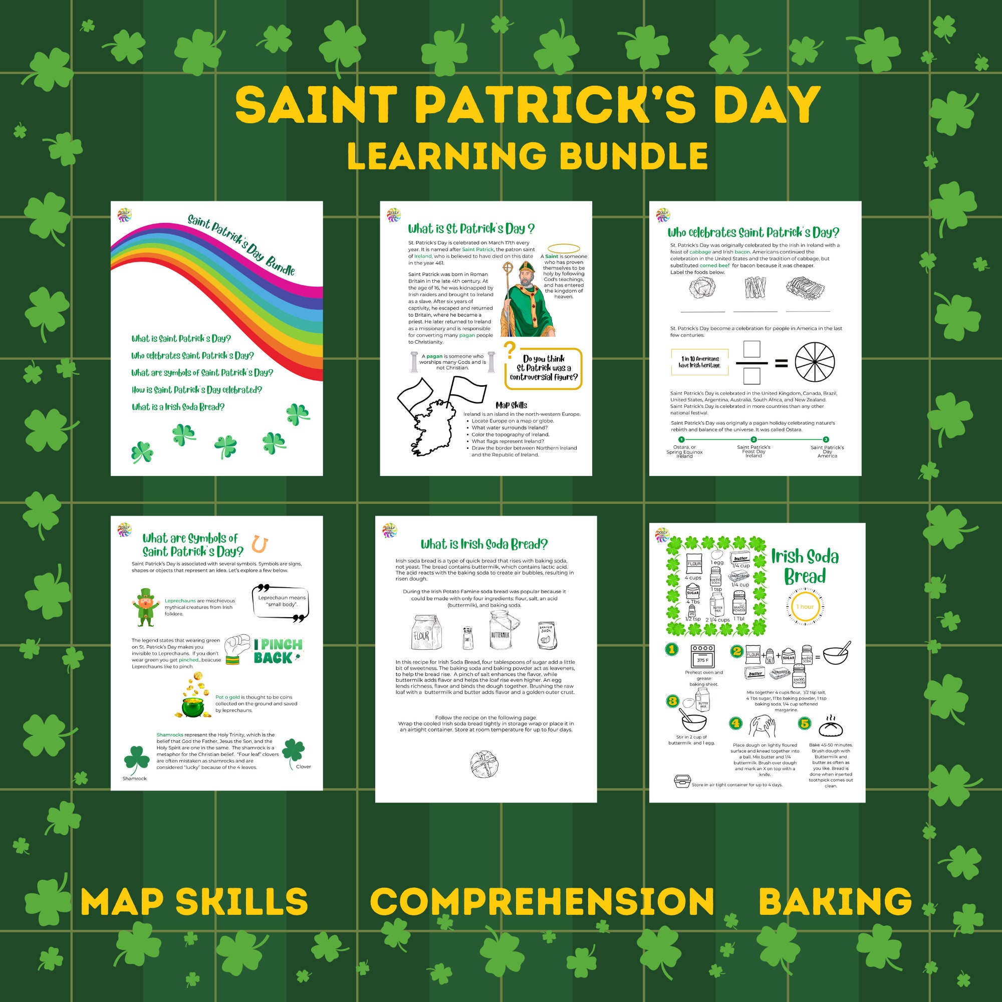 Saint Patrick's Day Learning Bundle, Homeschool Supplement, Holiday ...