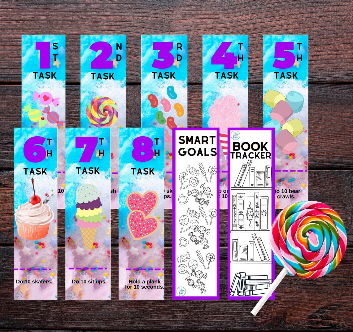 Printable Daily Rhythm Sweets Bookmarks, Schedule Bookmarks, Book ...