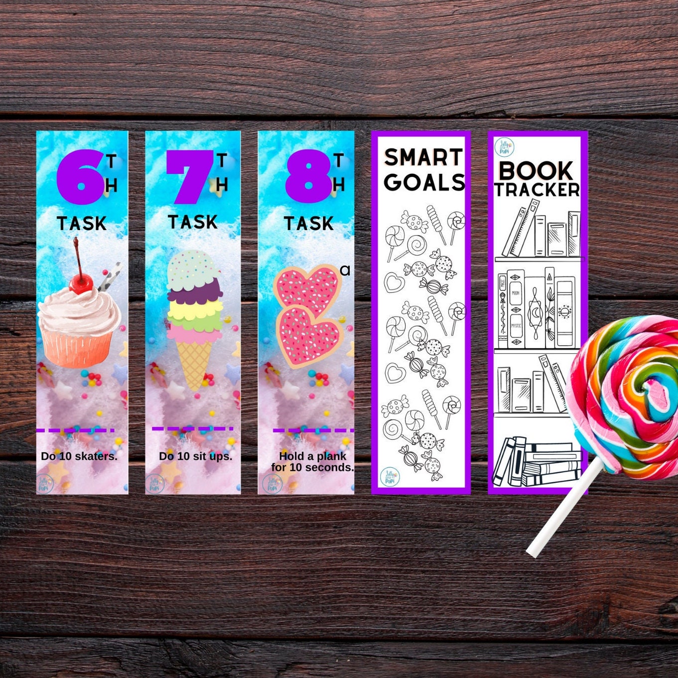 Printable Daily Rhythm Sweets Bookmarks, Schedule Bookmarks, Book ...