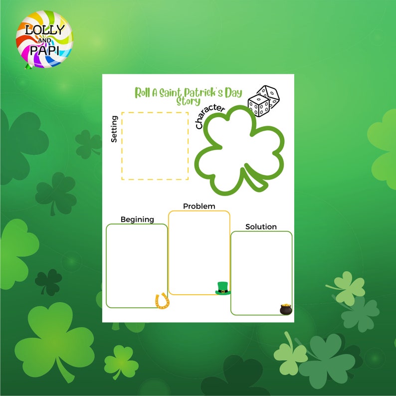 Printable Roll A Saint Patrick's Day Story, Homeschool Resource, Saint ...
