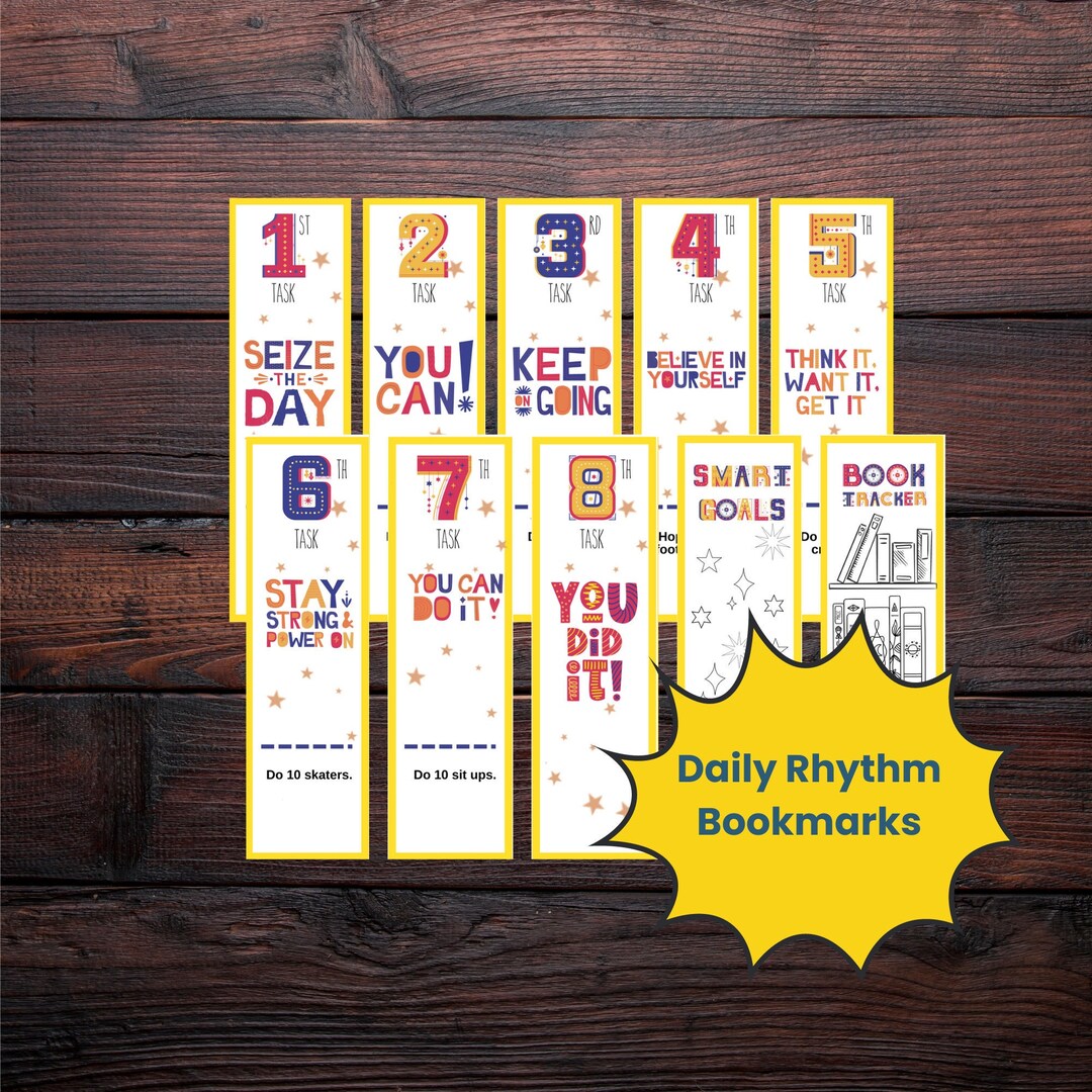 Printable Daily Rhythm Primary Bookmarks, Schedule Bookmarks, Book ...