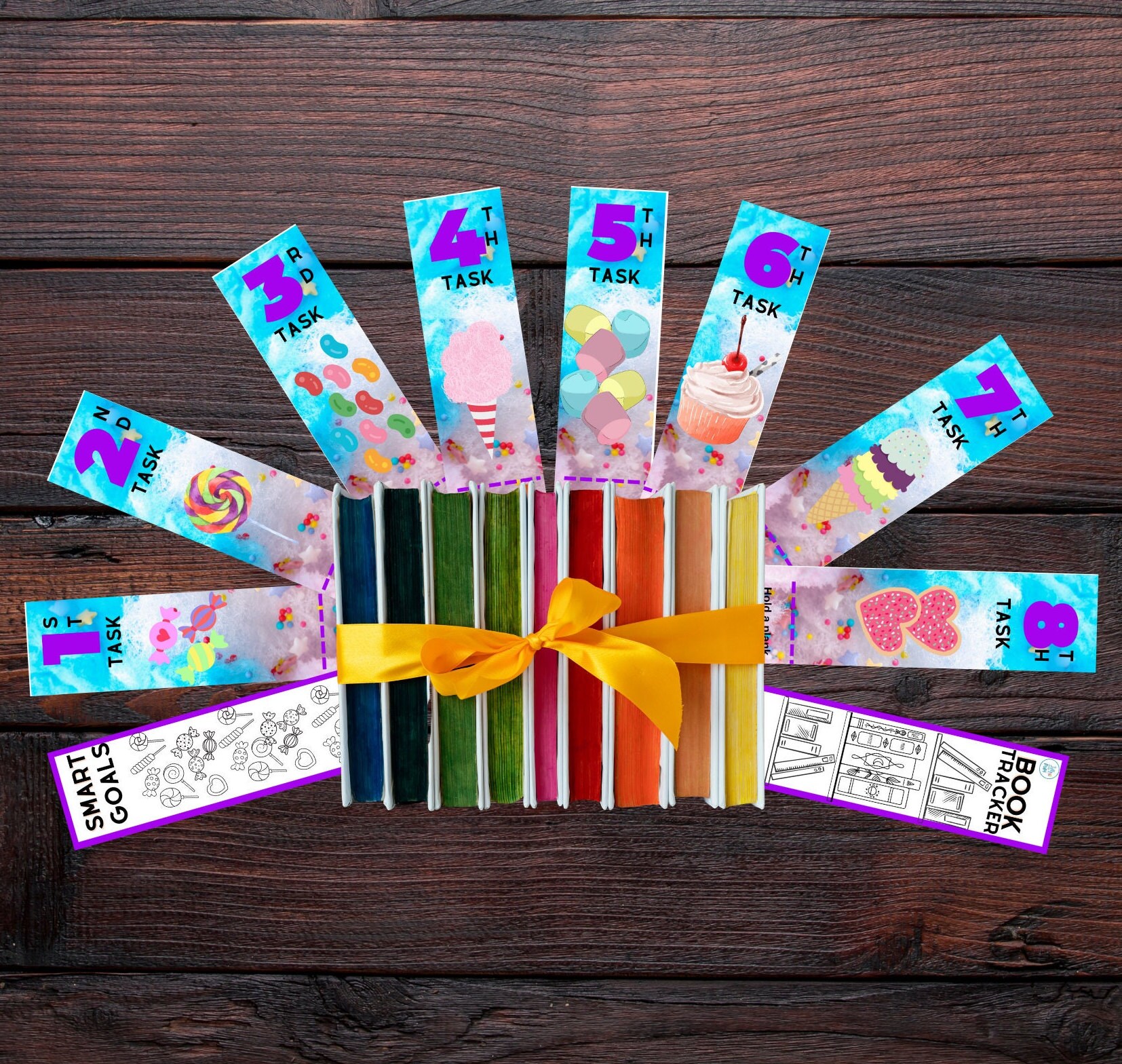 Printable Daily Rhythm Sweets Bookmarks, Schedule Bookmarks, Book ...