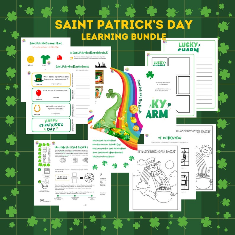 Saint Patrick's Day Learning Bundle, Homeschool Supplement, Holiday ...