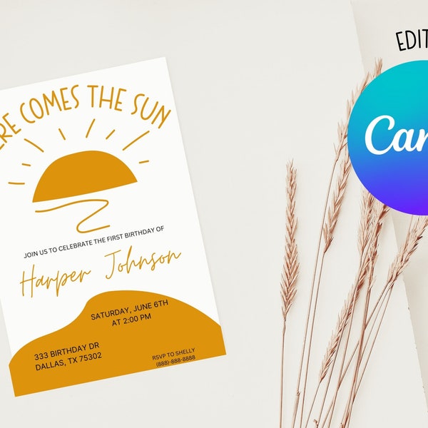 Here Comes the Son Digital Invite - Etsy