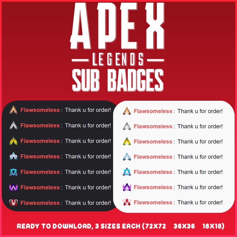 Twitch Sub Badges - APEX Legends / Bit Badges /sub Badges / Emote ...