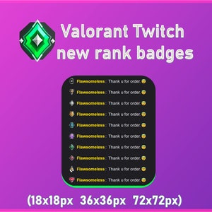 Valorant Rank Badges for Twitch/kick: Ascendant Emotes (digital ...