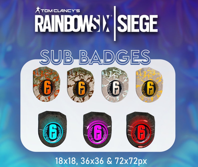 Rainbow Six Siege Ranks Sub Badges for Twitch & Kick (digital Download ...