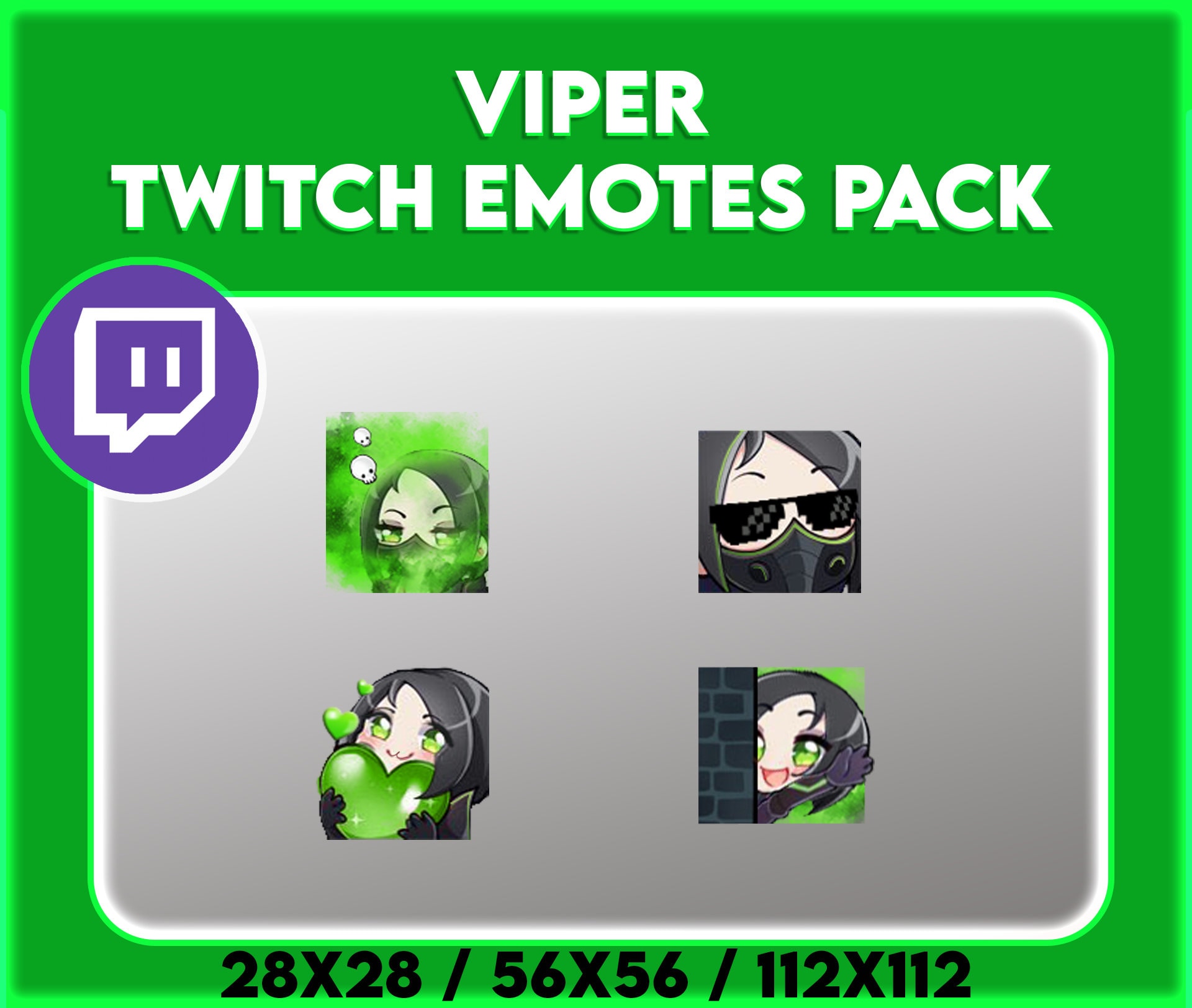 Viper Twitch Discord Emote Pack Valorant Viper Emotes Digital Download ...