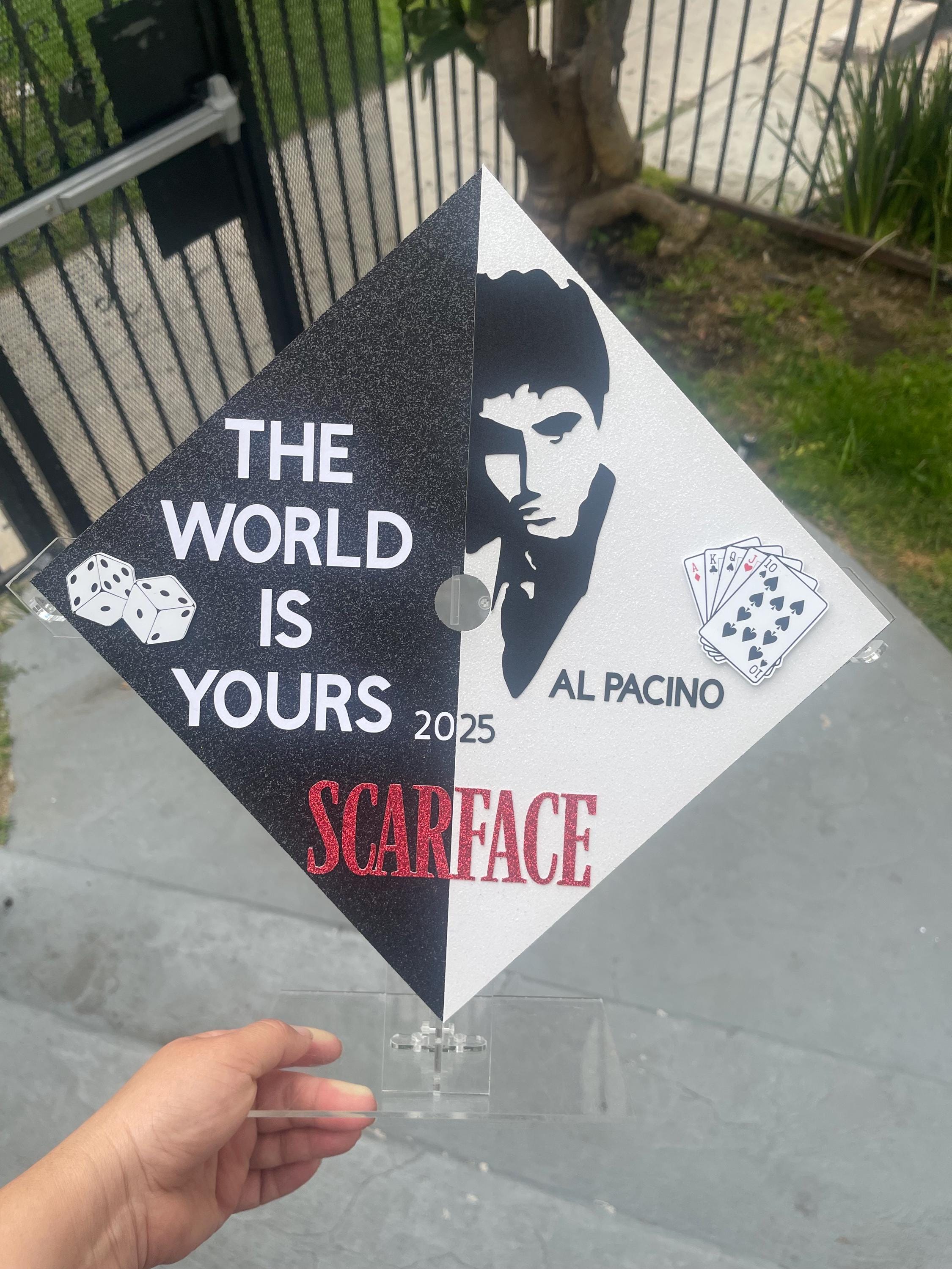 Graduation Cap Topper Class of 2025 Scarface Handmade Topper Glitter ...