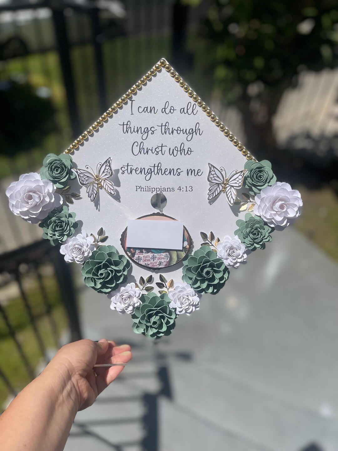 Graduation Cap Topper Class of 2025 Sage Green Graduation Cap Topper - Etsy