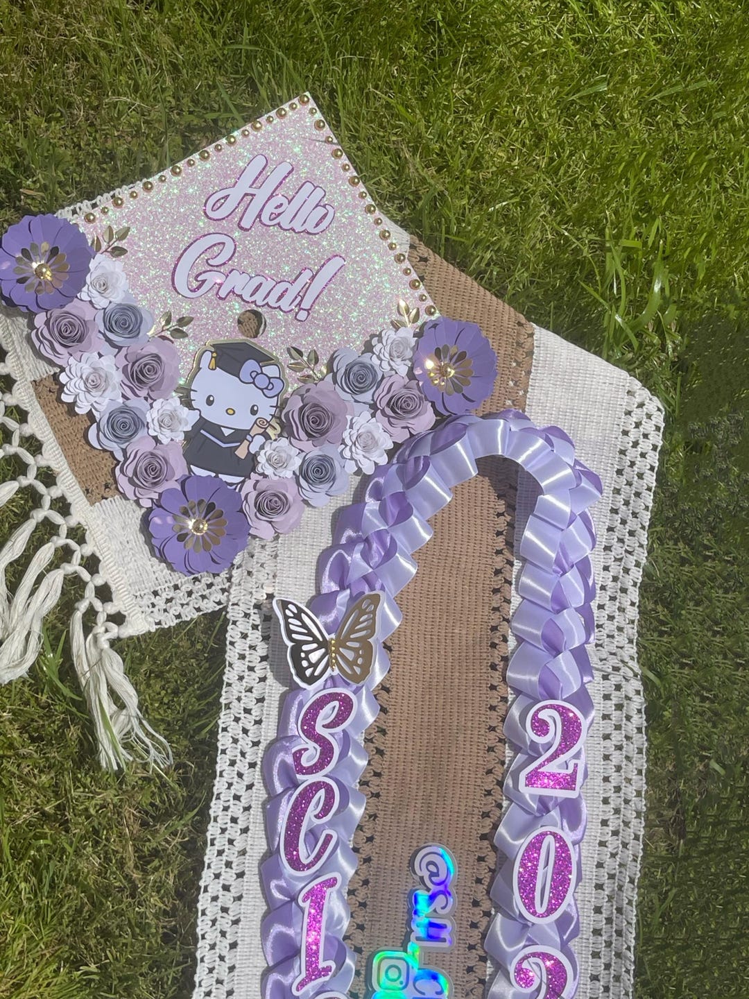 2026 Graduation Cap Topper & Purple Ribbon Lei Bundle - Etsy