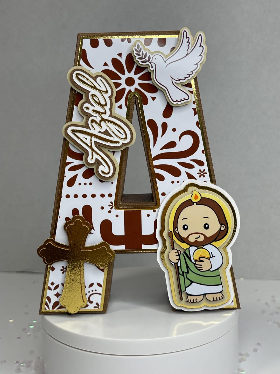 San Judas Tadeo 3D Letter | Personalized Baptism Decor - Etsy