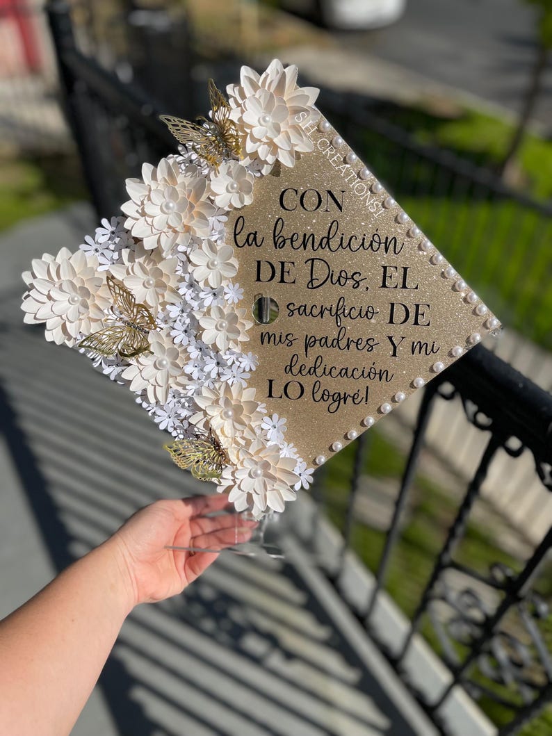 Graduation Cap Topper Class of 2025 White and Cream Topper Neutrals ...