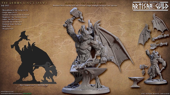 Dnd Demon Miniature Mephisto DND Dungeons and Dragons - Etsy