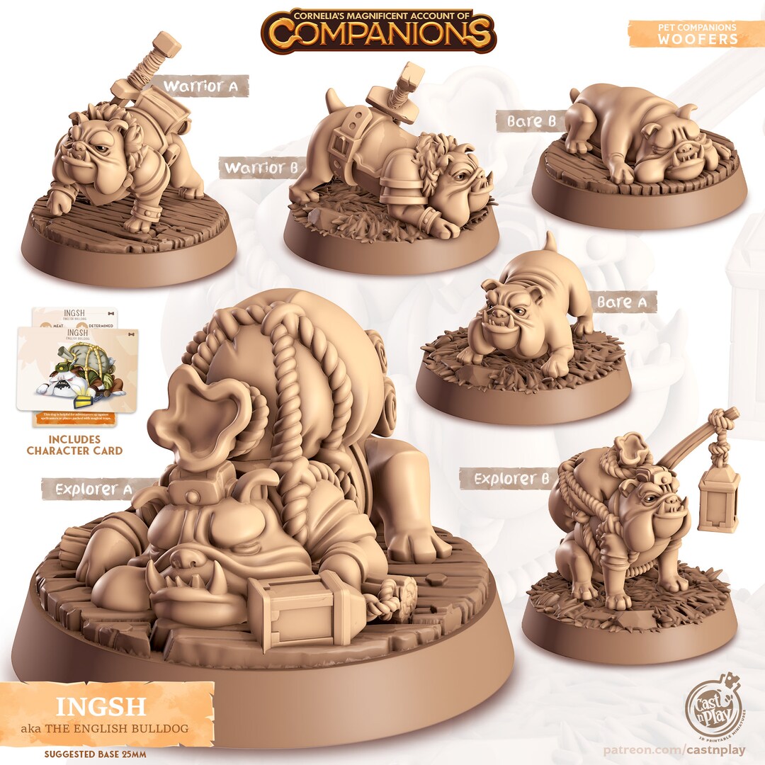 Dnd Dog Miniature English Bulldog Miniature Pet Miniature Companion ...