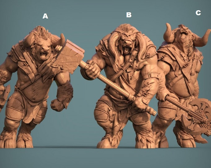 Minotaur Slaver Bull Beast Dungeons and Dragons Monster Minoc 28mm ...