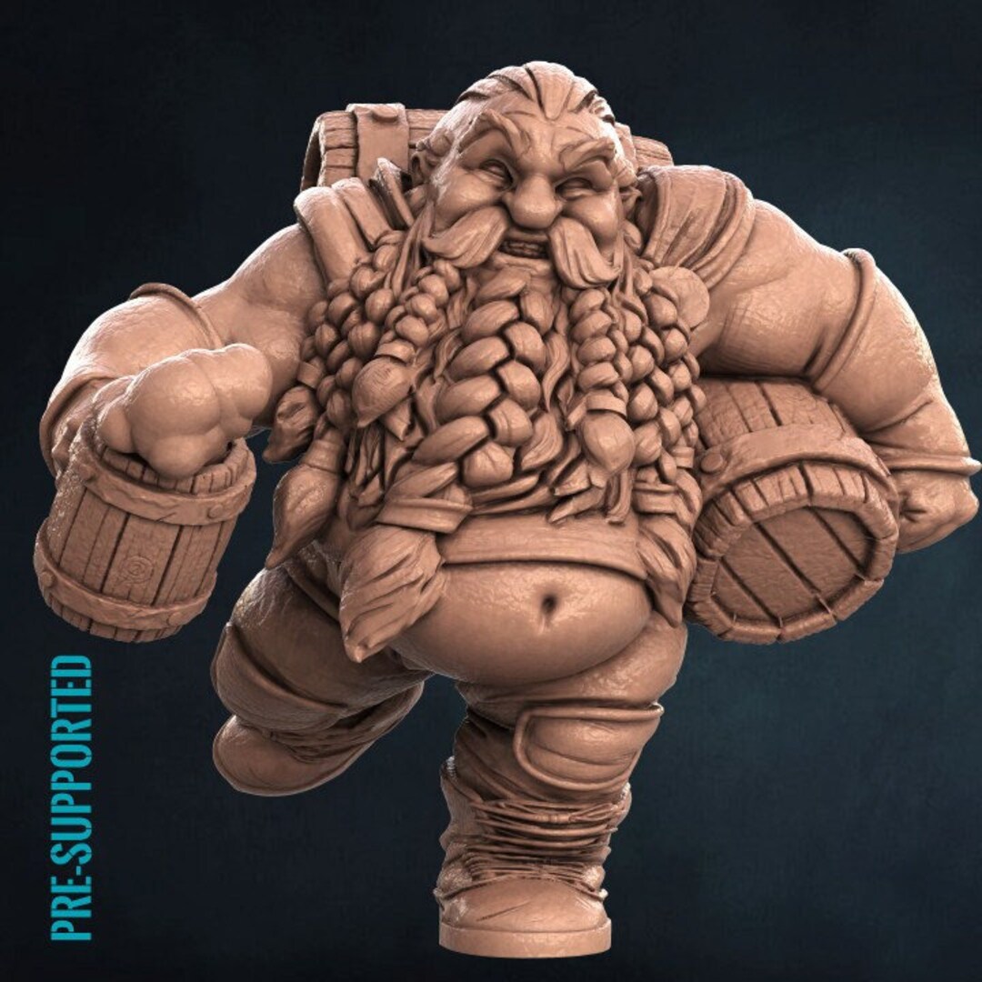 Dnd Dwarf Brewmaster Miniature | Dungeons and Dragons | DND | Unpainted ...
