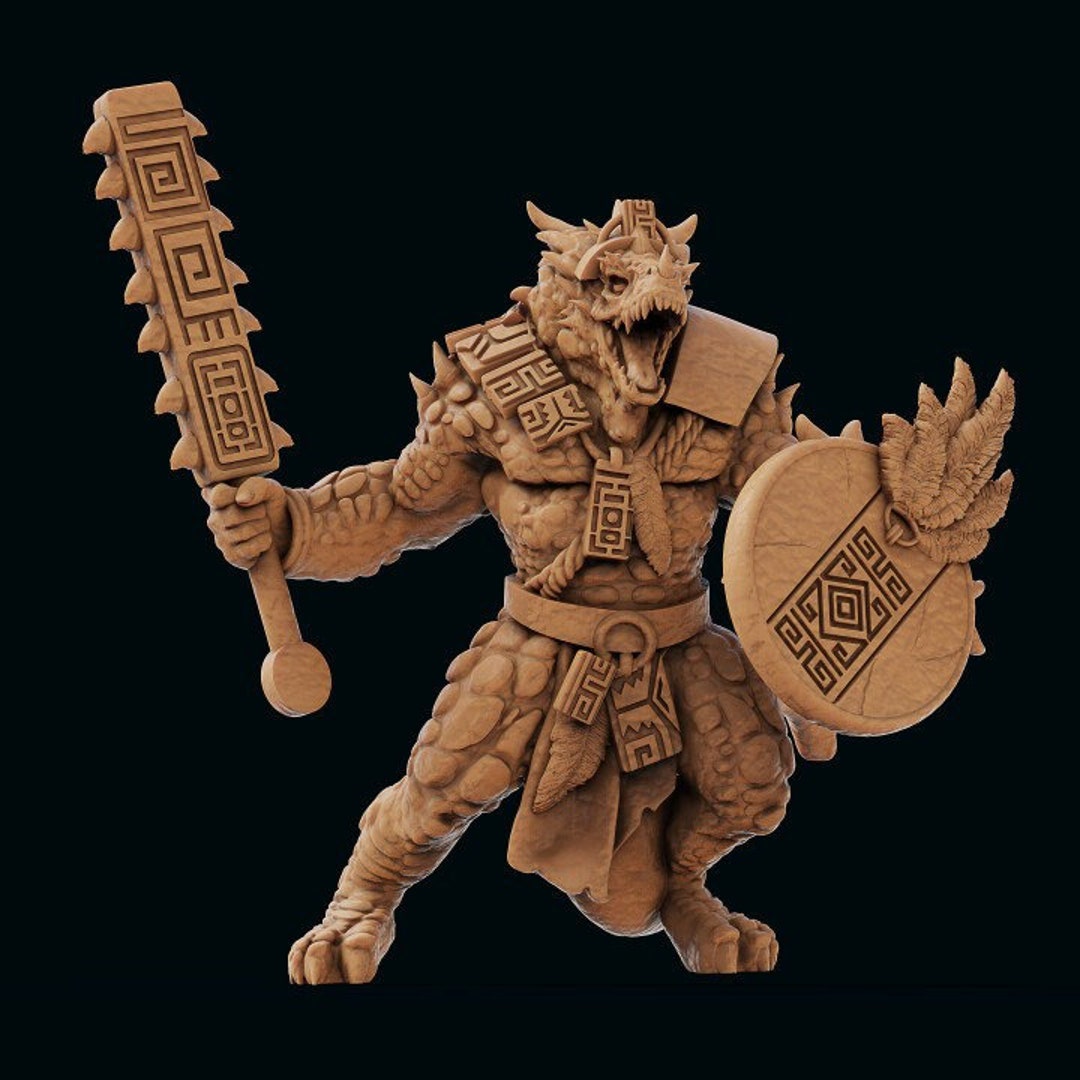 Dnd Lizardmen Chief Miniature DND Dungeons and Dragons - Etsy